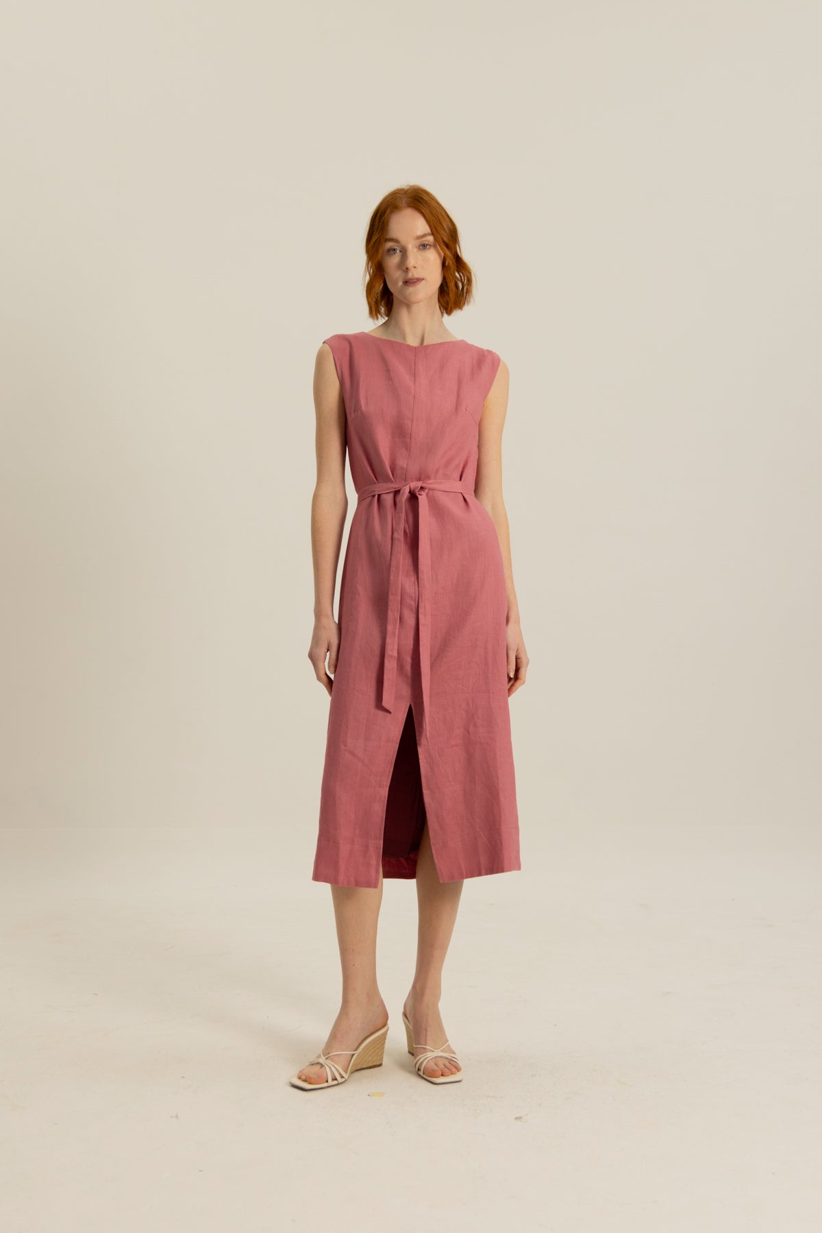 Phoebe Column Dress in Mulberry Pink – Génue
