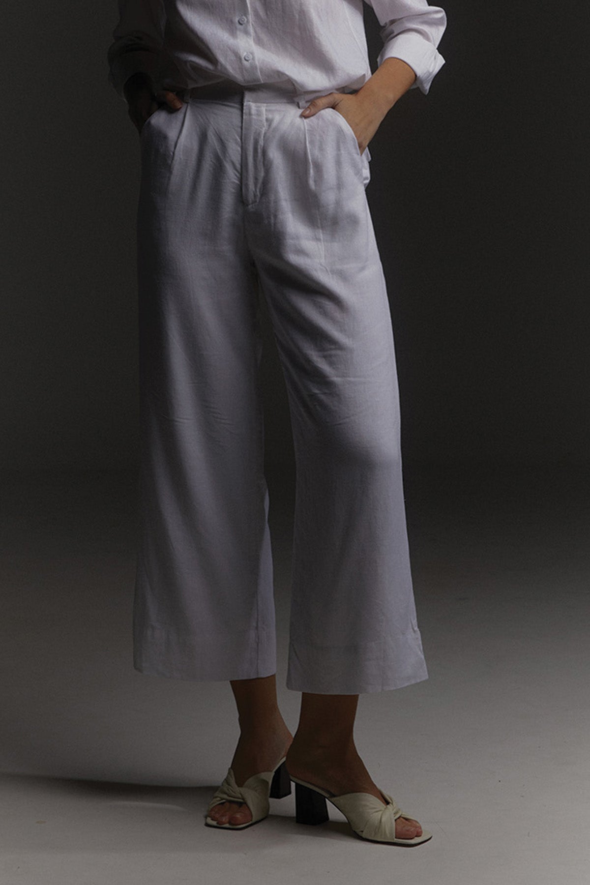 Houston Trousers in Linen White – Génue
